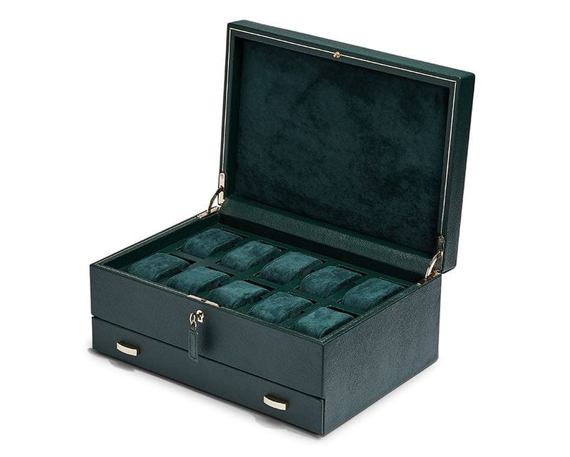 WOLF British Racing 10 Piece Watch Box with Storage - LUX Watch Winders